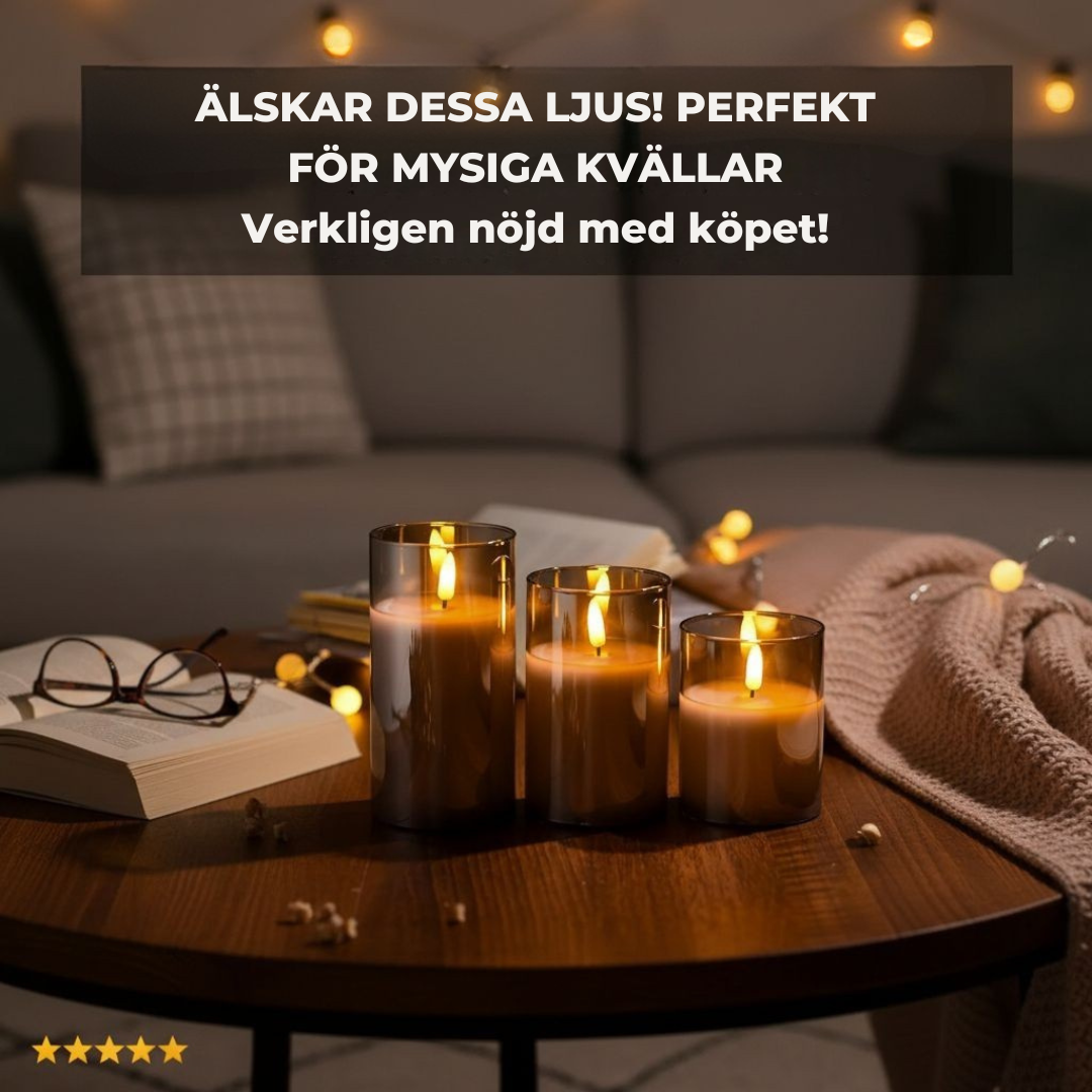 Flammerick Blockljus - Med kontroll & Timer. 2 ÅRS GARANTI – LomaLighting